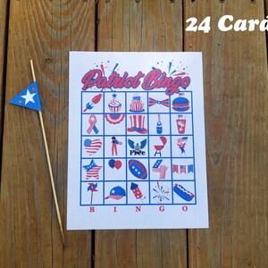 Printable USA Patriotic Bingo Set, 4th of July Bingo, Instant Download ...