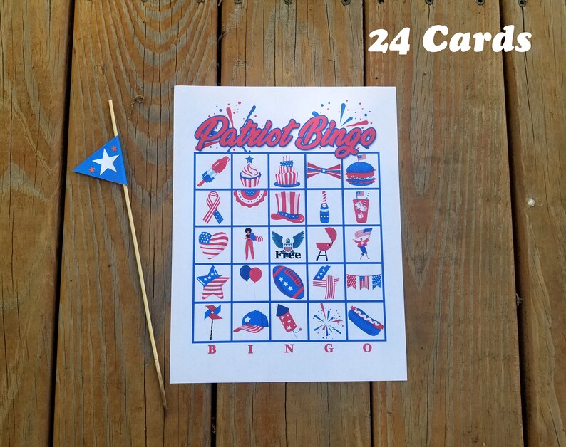 Printable USA Patriotic Bingo Set, 4th of July Bingo, Instant Download ...