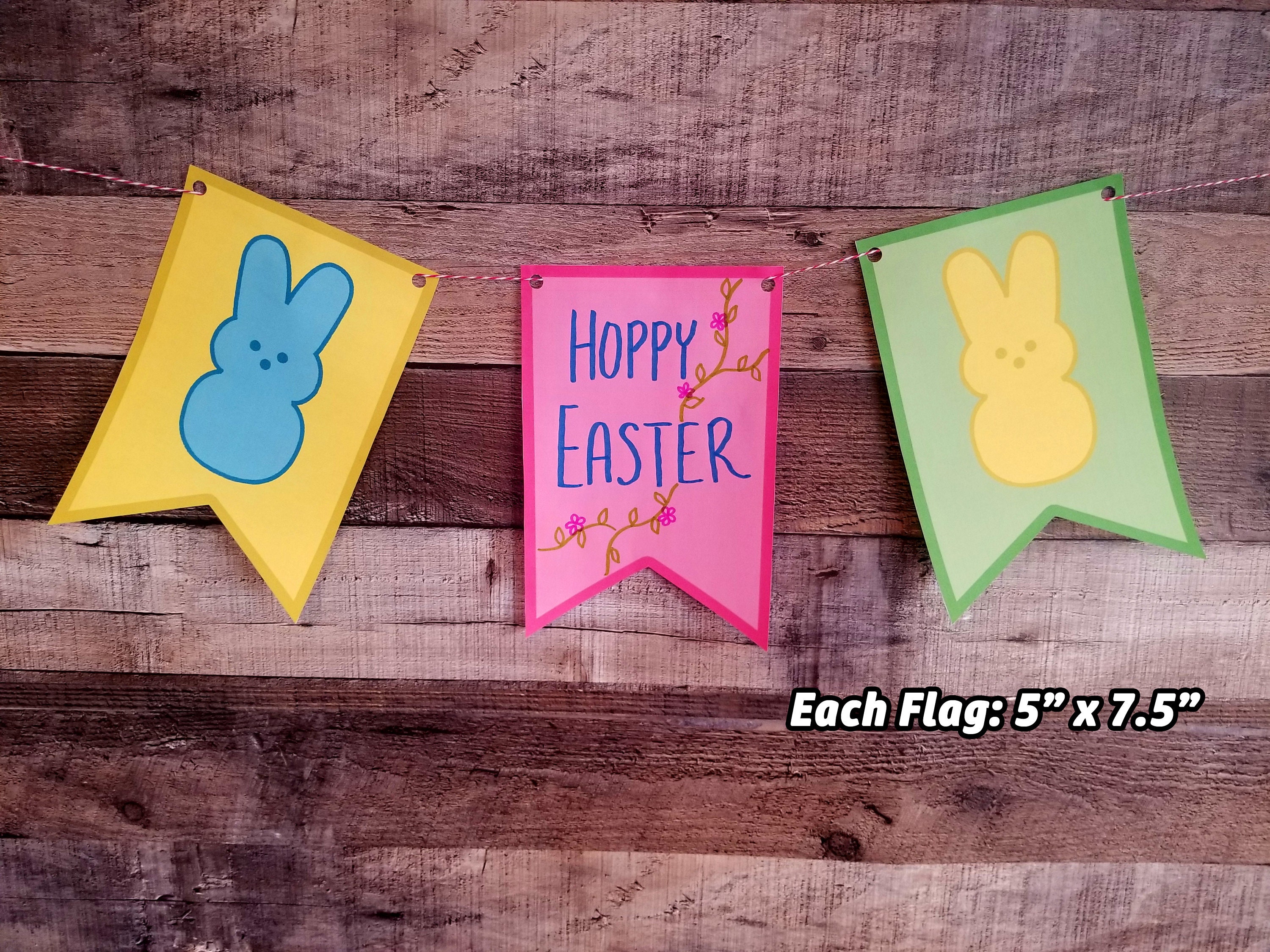 Printable Peeps Bunting Flags, Instant Download, PDF Bunting Banner ...