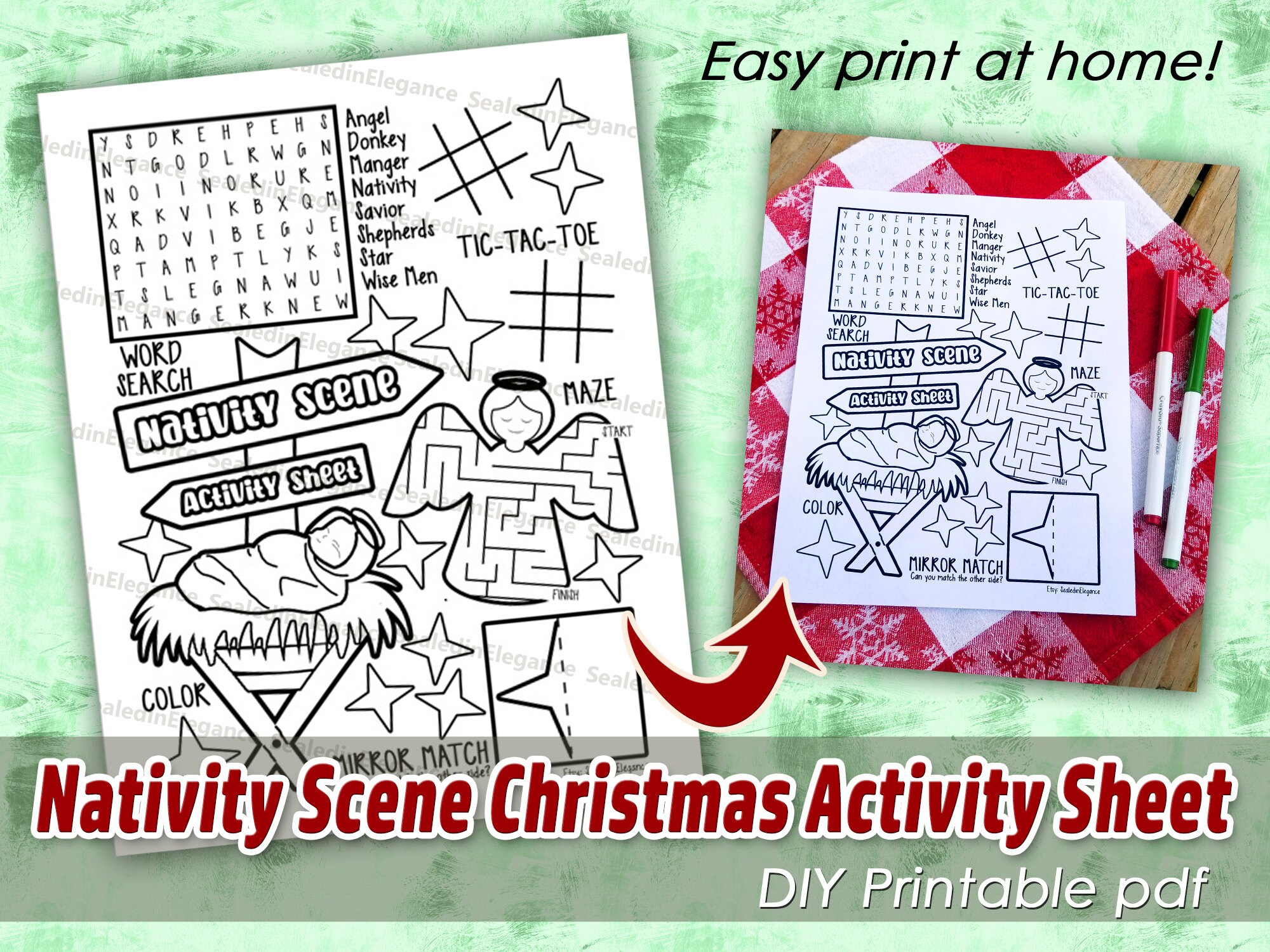 Nativity Christmas Activity Sheet, Religious Christmas Activity Page ...