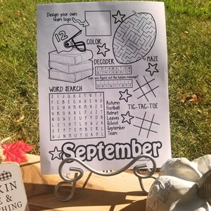 September Football Fun Activity Sheet, Fall Kids Activities, Fall ...