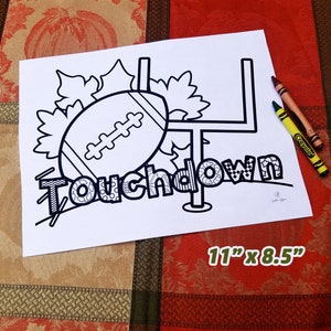 Football Touchdown Coloring Page, Fall Coloring Page, Tailgate Coloring ...