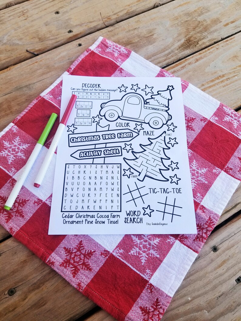 Christmas Tree Farm Activity Sheet, Christmas Activity Sheets, Holiday ...