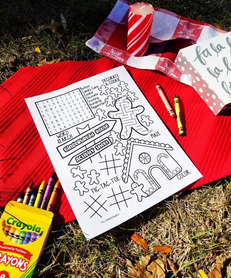 Gingerbread House Activity Sheet, Christmas Activity Sheets, Holiday ...