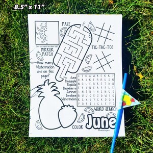 June Summer Fun Activity Sheets, Kids Activities, Waiting Room ...
