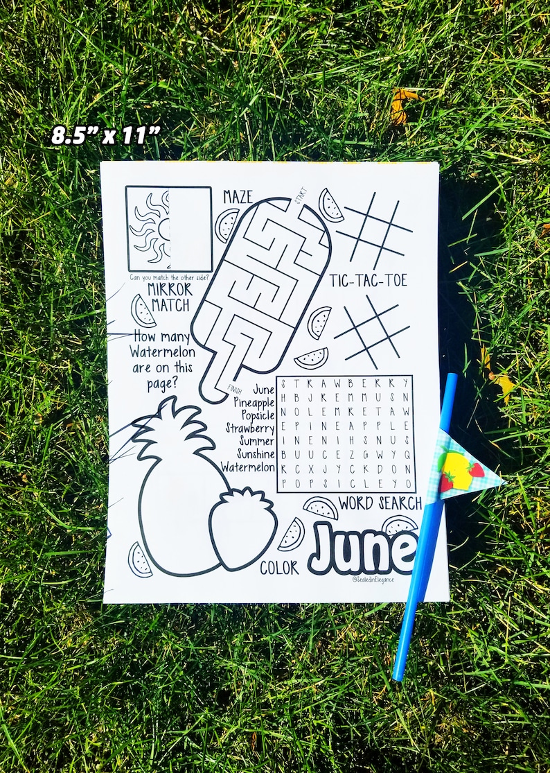 June Summer Fun Activity Sheets, Kids Activities, Waiting Room ...