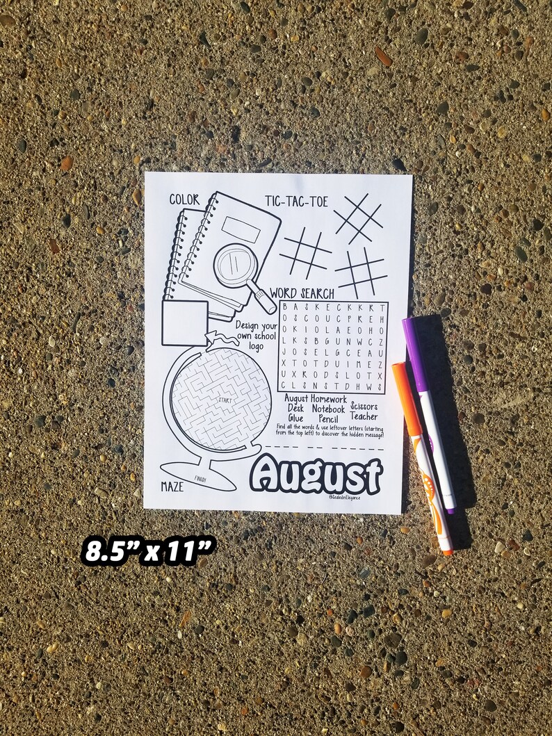 August Back to School Activity Sheets, Kids Activities, Waiting Room ...