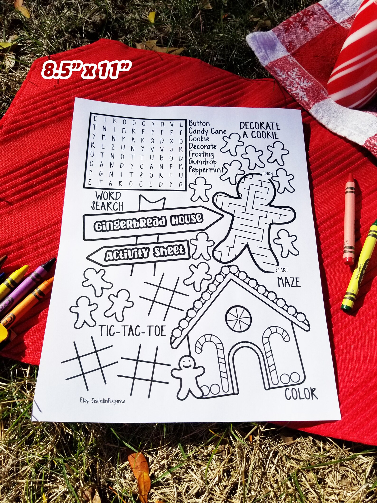 Gingerbread House Activity Sheet, Christmas Activity Sheets, Holiday ...