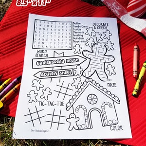 Gingerbread House Activity Sheet, Christmas Activity Sheets, Holiday ...