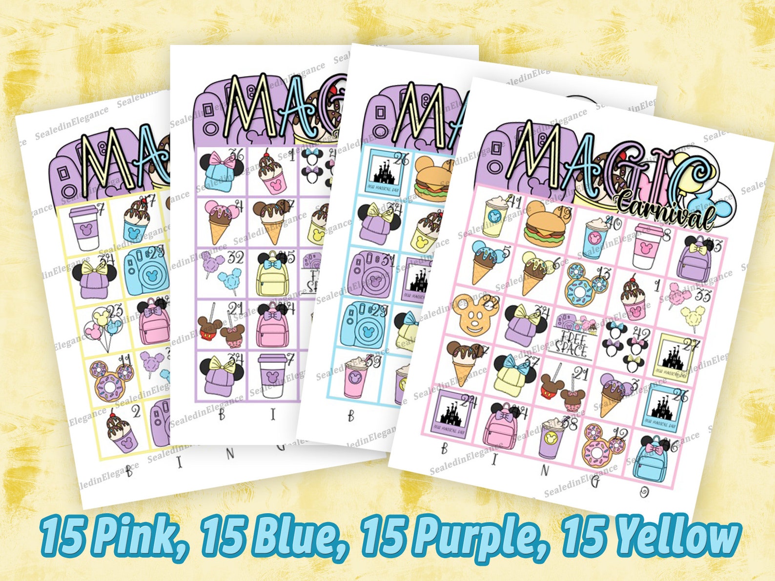 Magic Carnival Bingo Set Magical World Bingo Set Magical - Etsy