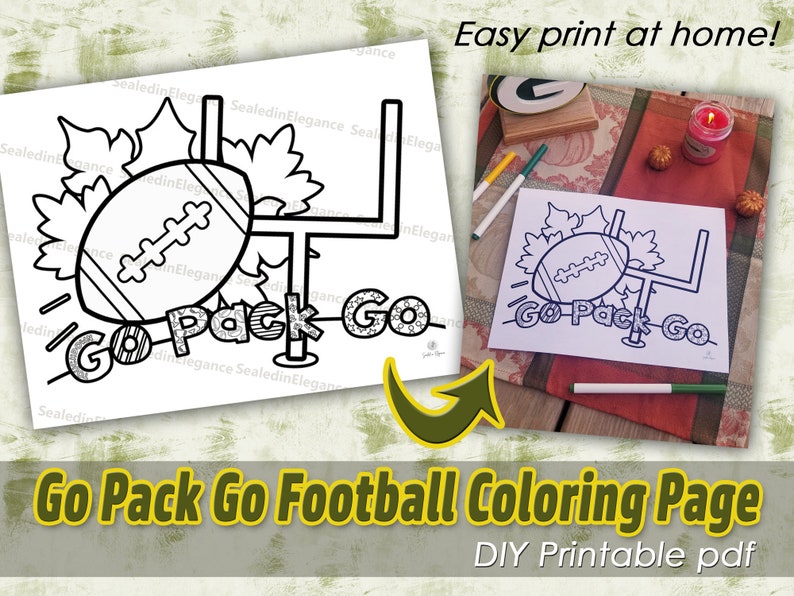 Go Pack Go Football Coloring Page, Football Coloring Page, Kids ...