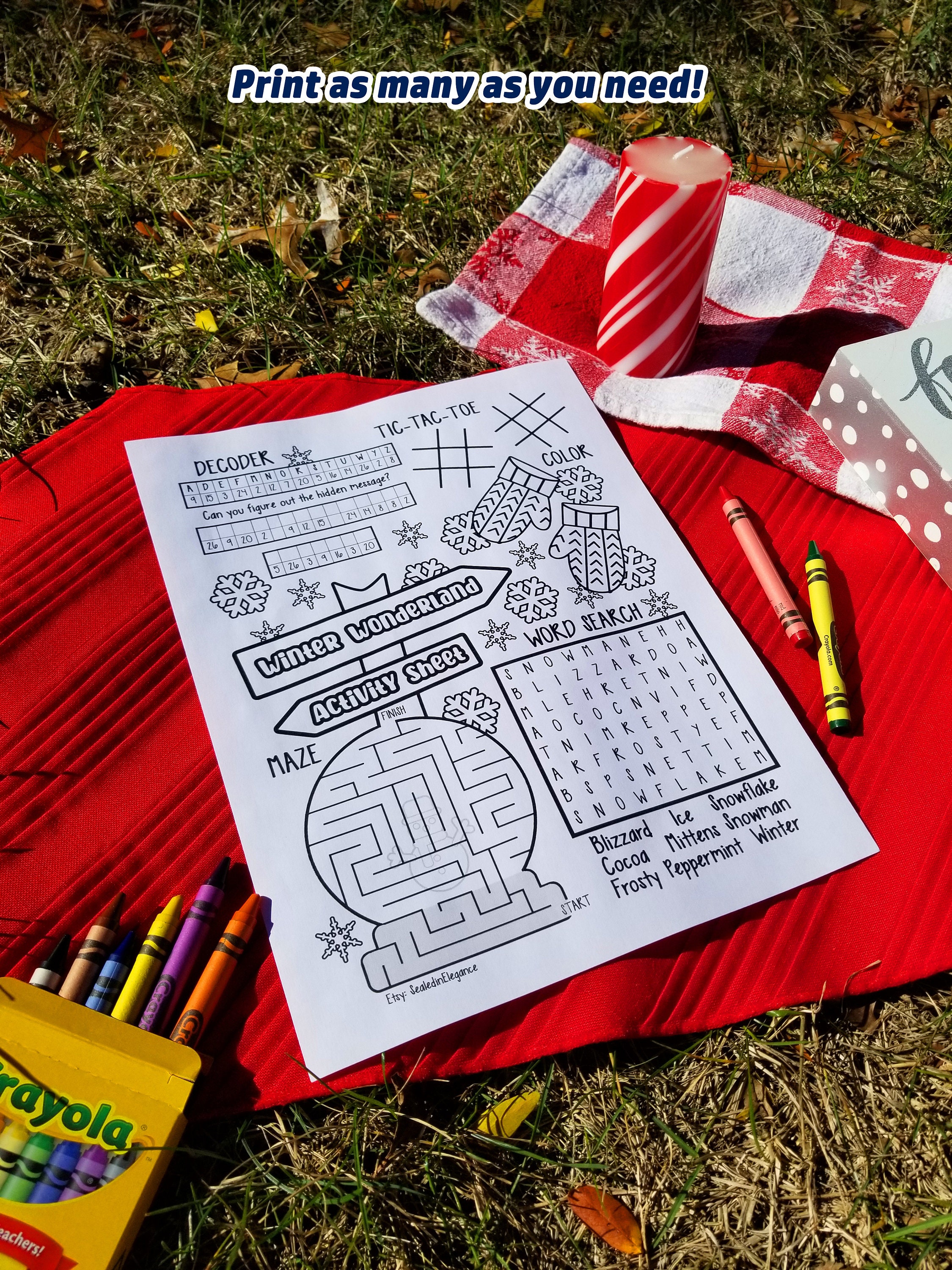 Winter Wonderland Activity Sheet, Winter Coloring Page, Christmas Games ...