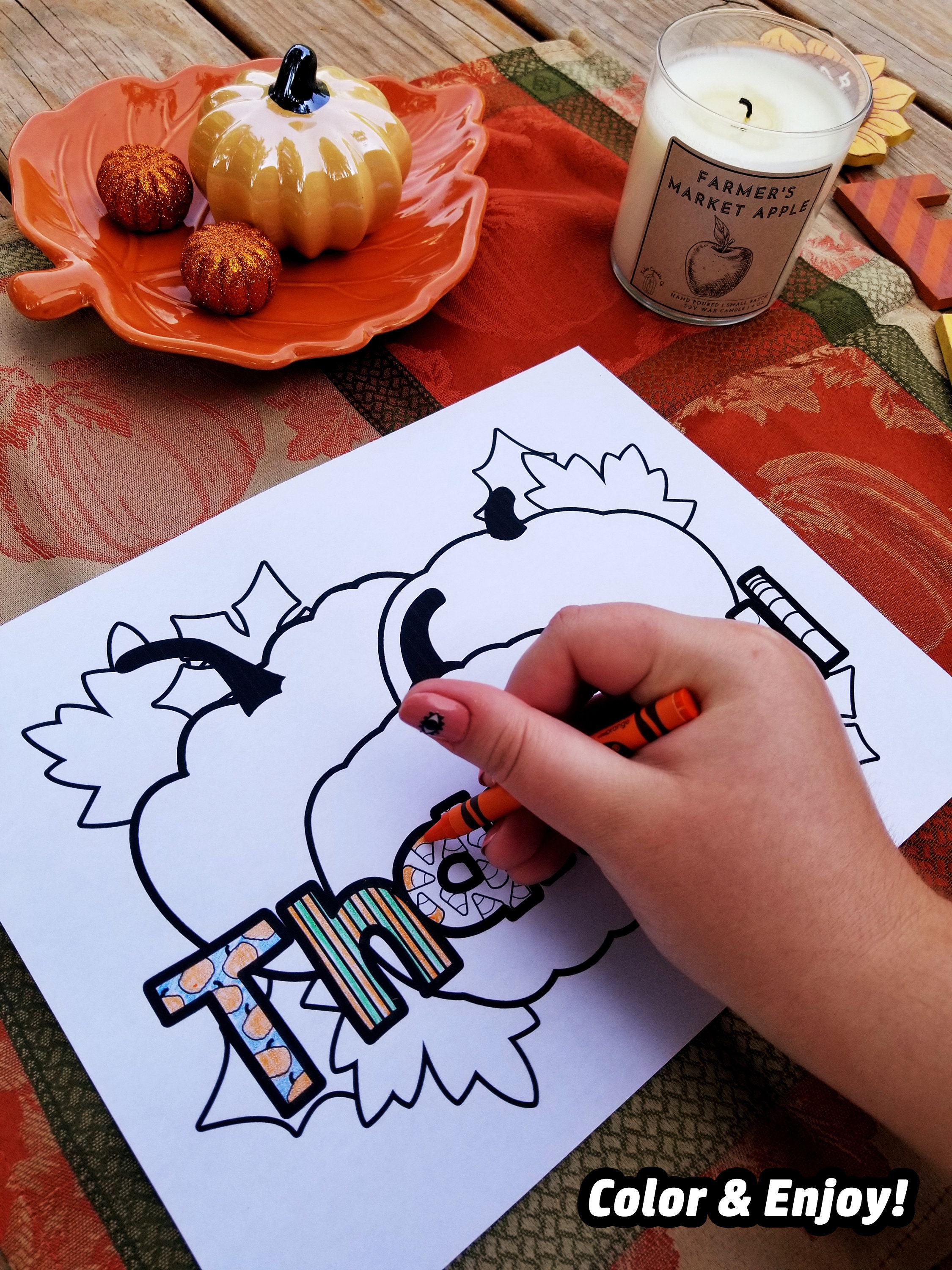 Thankful Thanksgiving Coloring Page, Fall Coloring Page, Thanksgiving ...