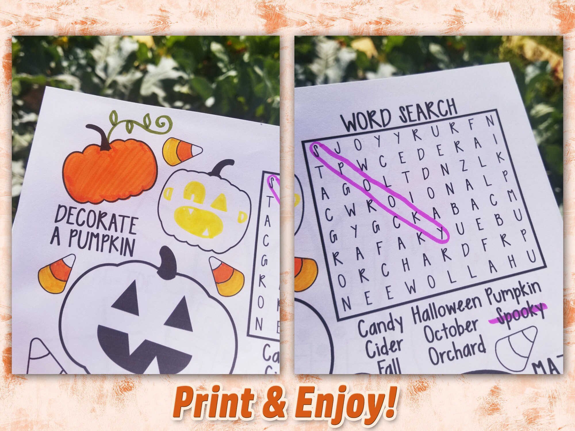 October Spooky Activity Sheet, Fall Kids Activities, Halloween ...