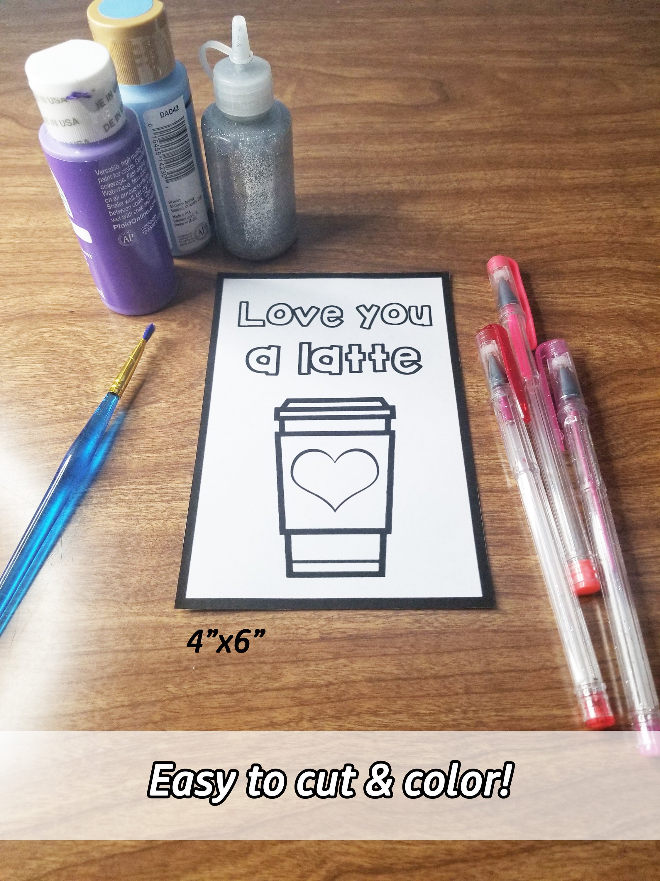 Color-me Valentine's Day Cards, PDF, DIY Valentines, Kids Crafts ...
