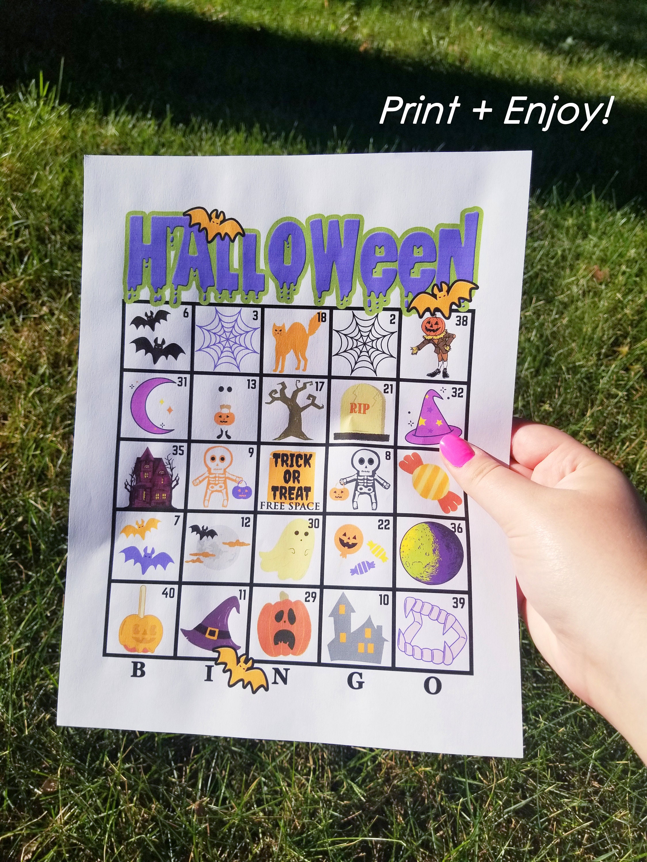 Halloween Bingo Set, Fall Bingo, Instant Download, Halloween Party ...