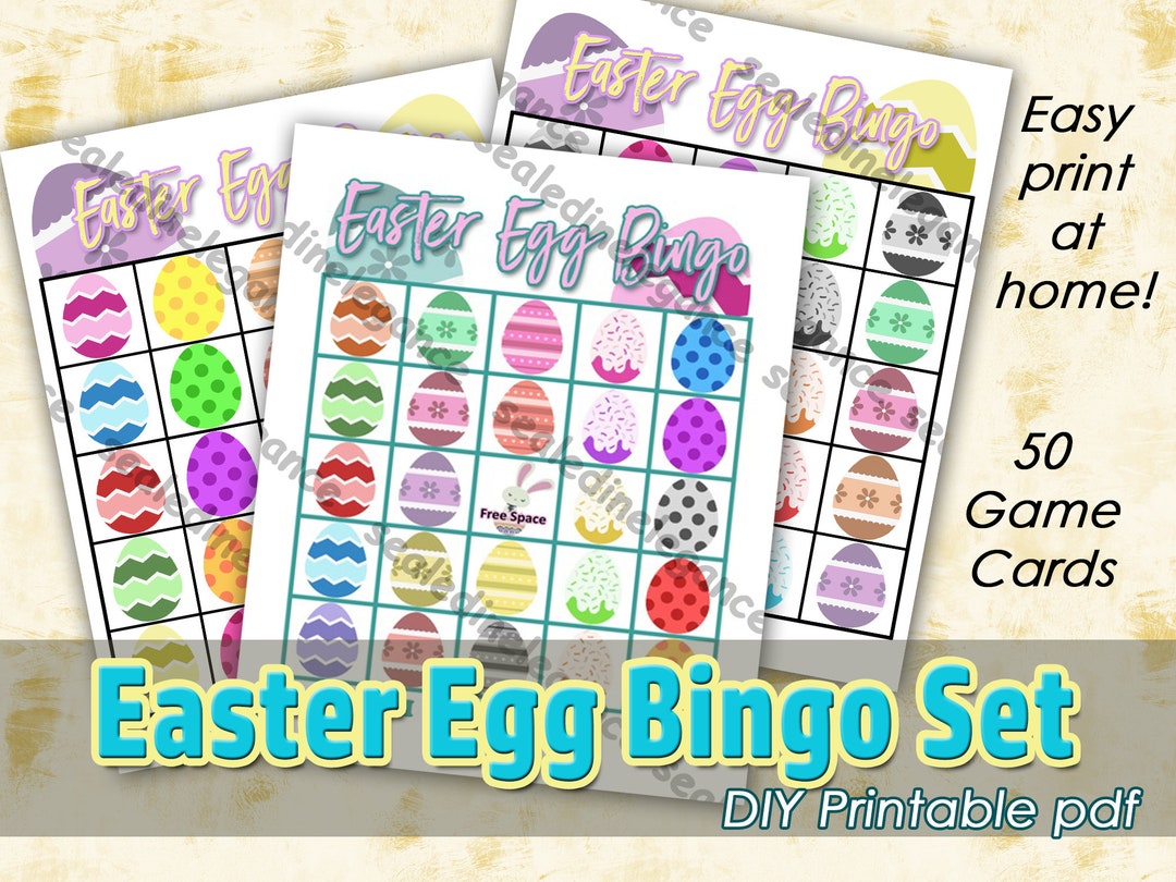 Printable Easter Egg Bingo Set, Easter Games, Instant Download, PDF ...