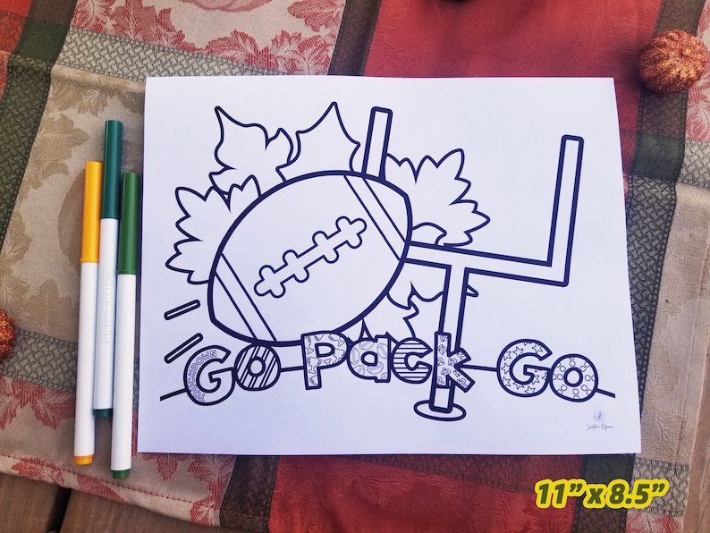 Go Pack Go Football Coloring Page, Football Coloring Page, Kids ...