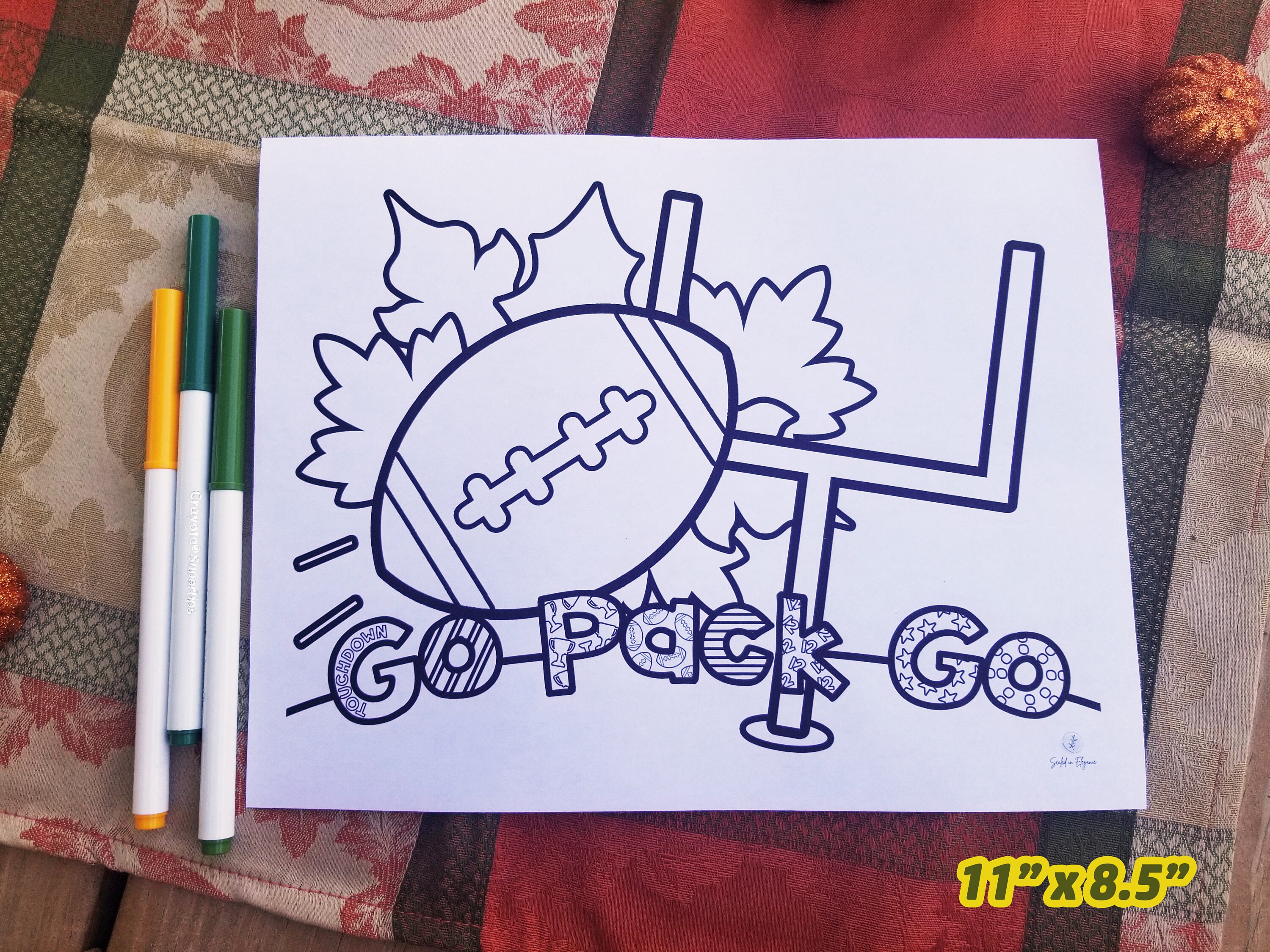 Go Pack Go Football Coloring Page, Football Coloring Page, Kids ...