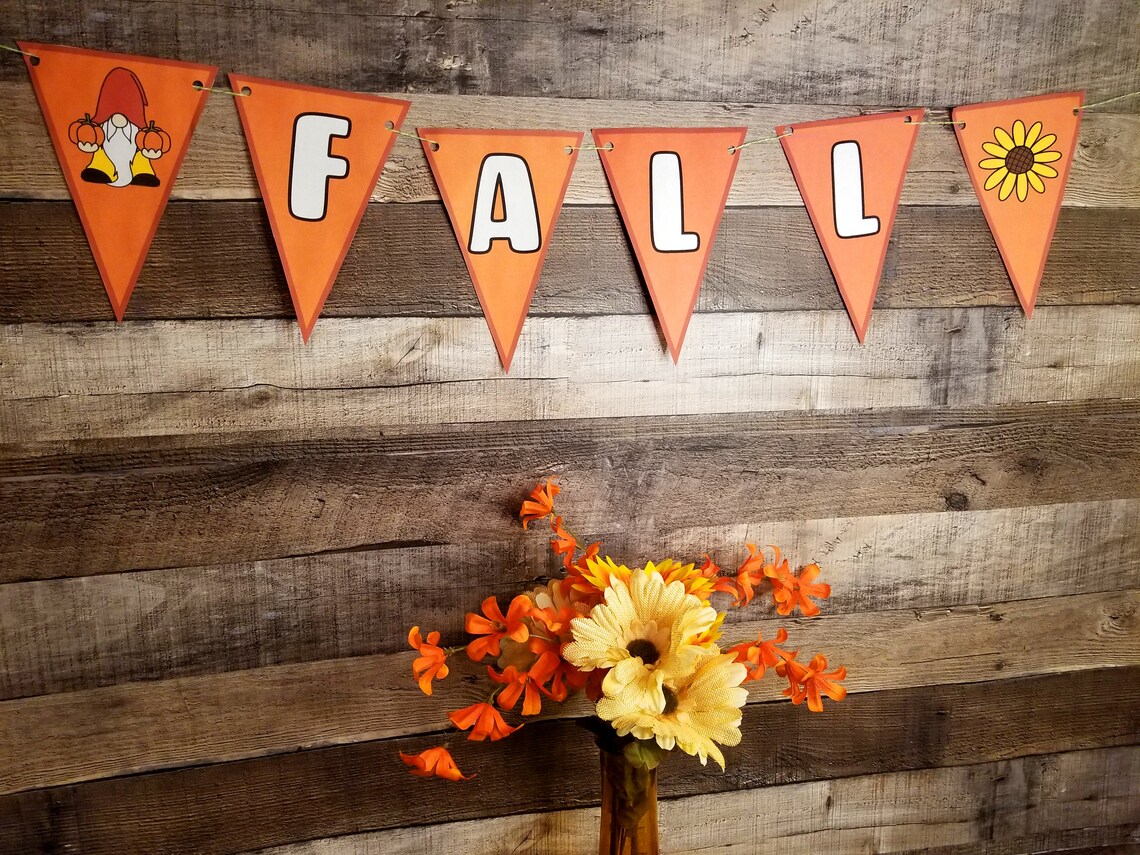 Printable Fall Bunting Flags, Instant Download, Thanksgiving Bunting ...