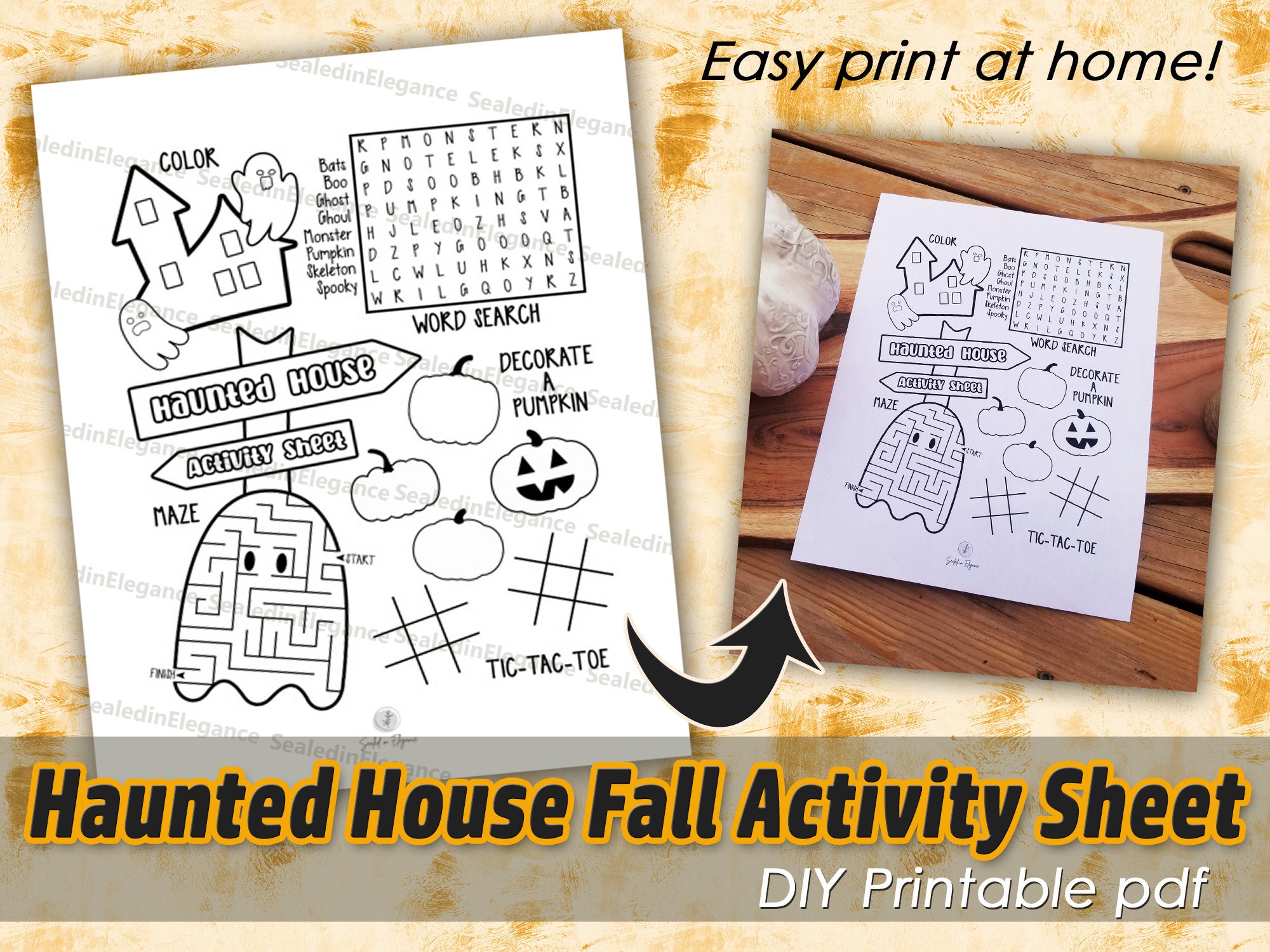Fall Haunted House Activity Sheet, Fall Kids Activities, Fall Classroom ...