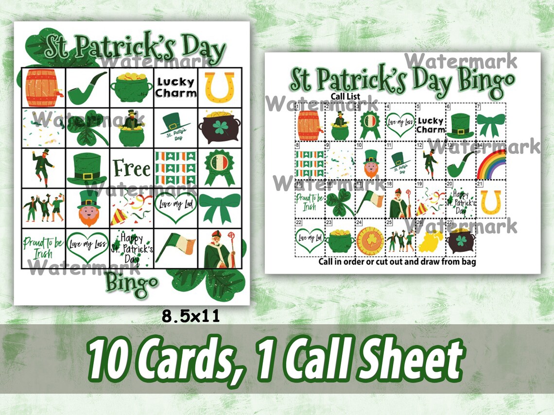 Printable St Patrick's Day Bingo Set St Patrick's Day | Etsy
