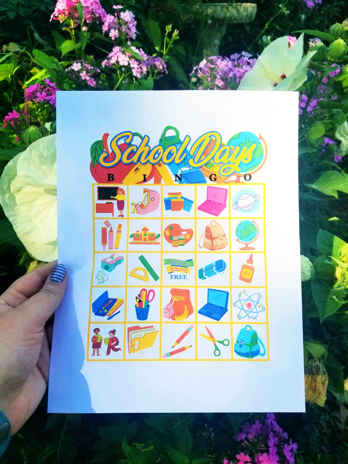 Back to School Bingo, School Bingo, Instant Download, School Themed ...