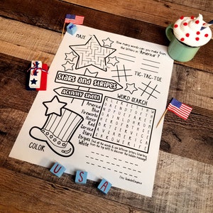 Stars and Stripes Activity Sheet, Kids Activities, America Coloring ...