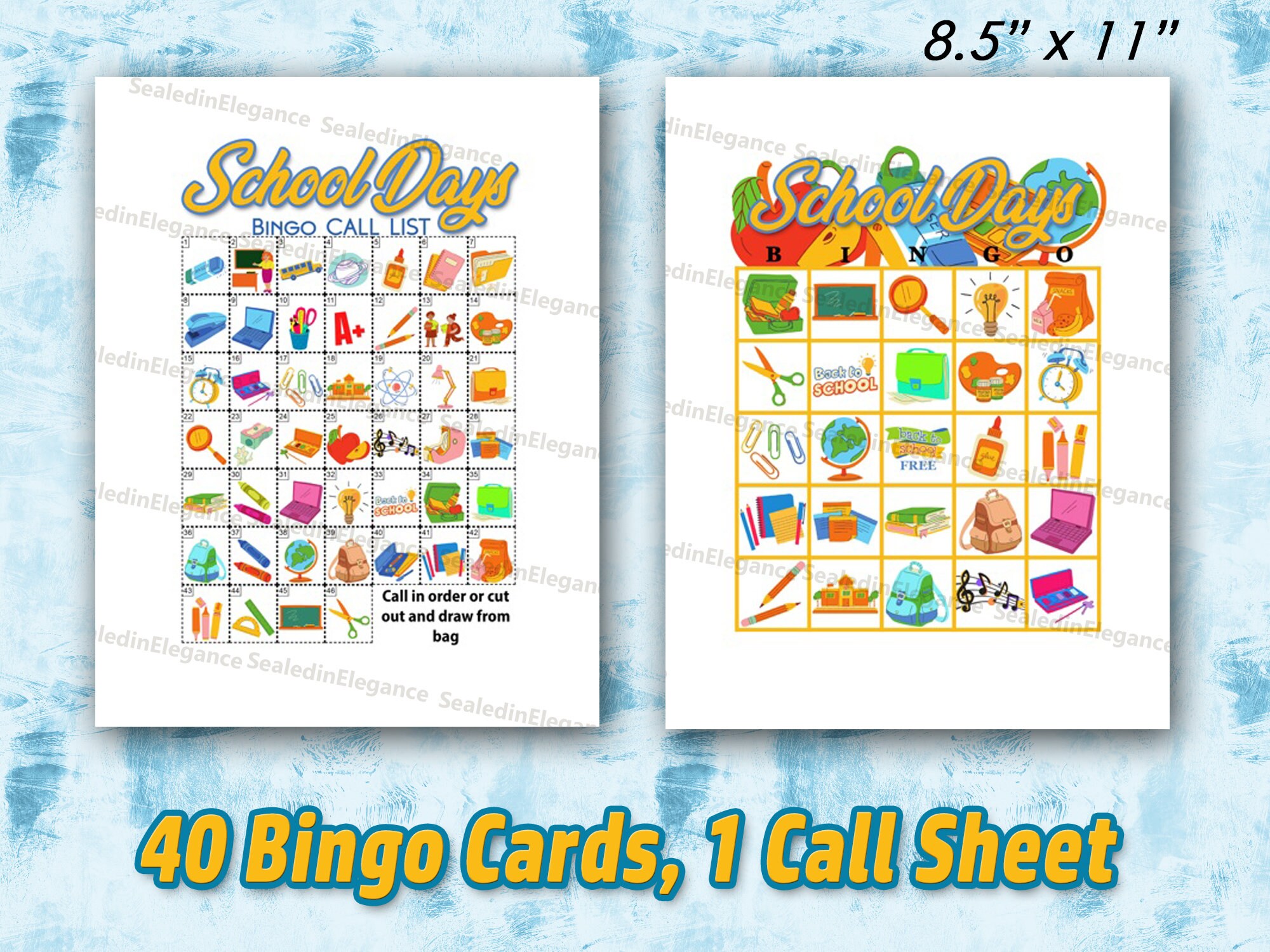 Back to School Bingo, School Bingo, Instant Download, School Themed ...
