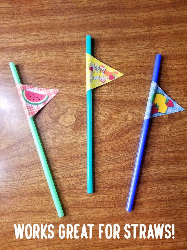 Summer Fruit Cupcake Flags Printable Cupcake Toppers PDF - Etsy