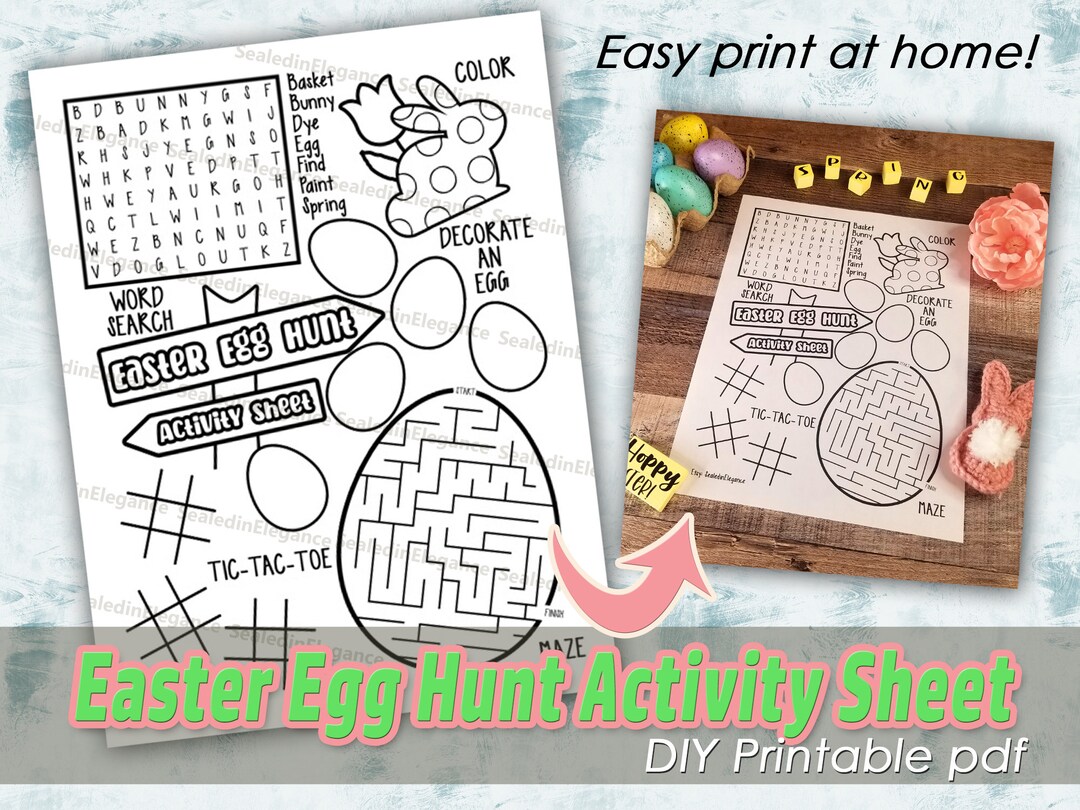 Easter Egg Hunt Activity Sheet, Kids Activities, Easter Coloring ...