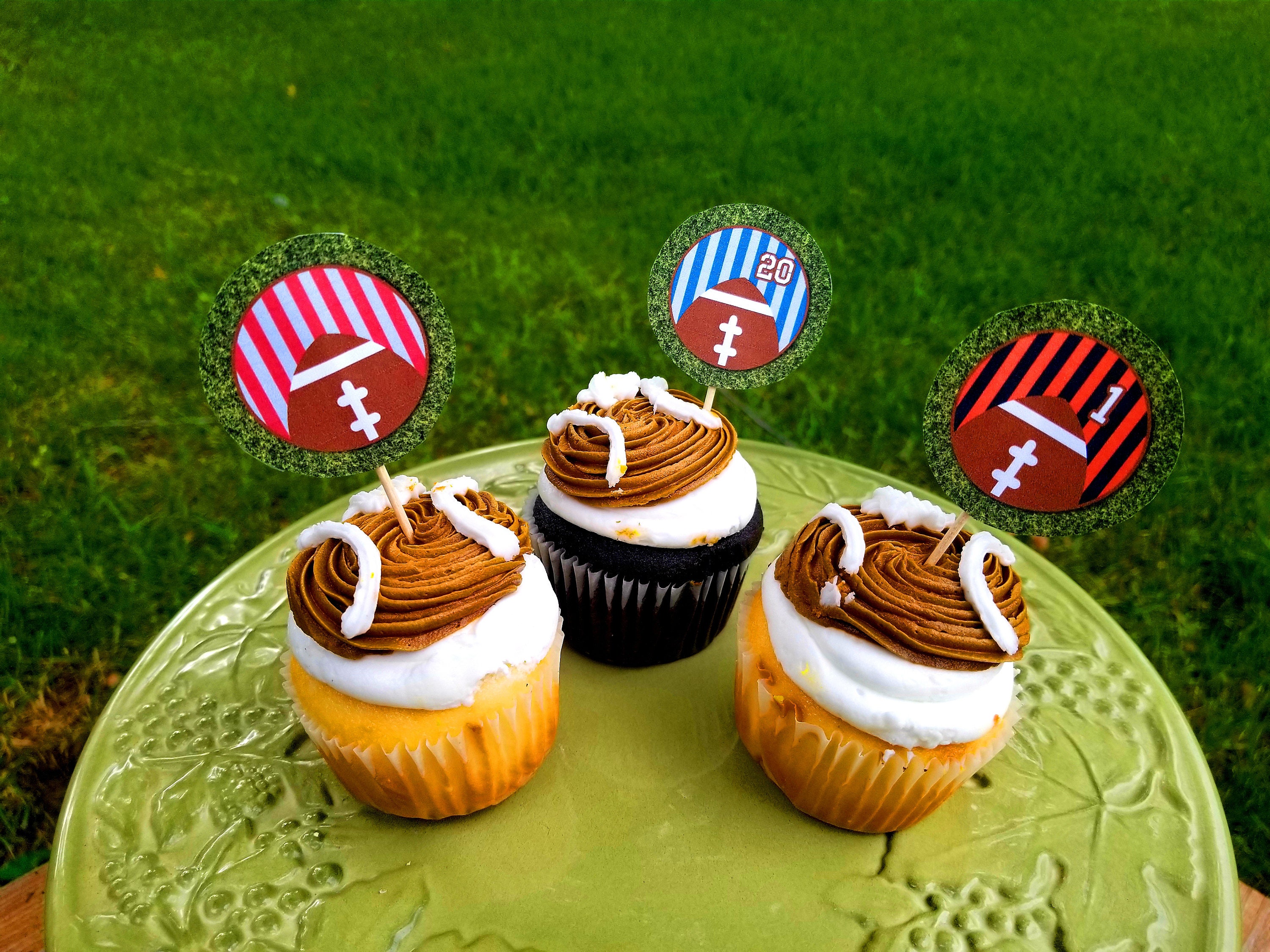 Custom Football Cupcake Toppers, Custom Football Team Cupcake Toppers ...