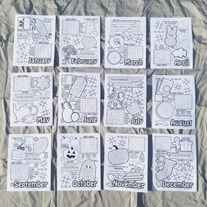 Monthly Activity Sheets, Kids Activities, Waiting Room Activities ...