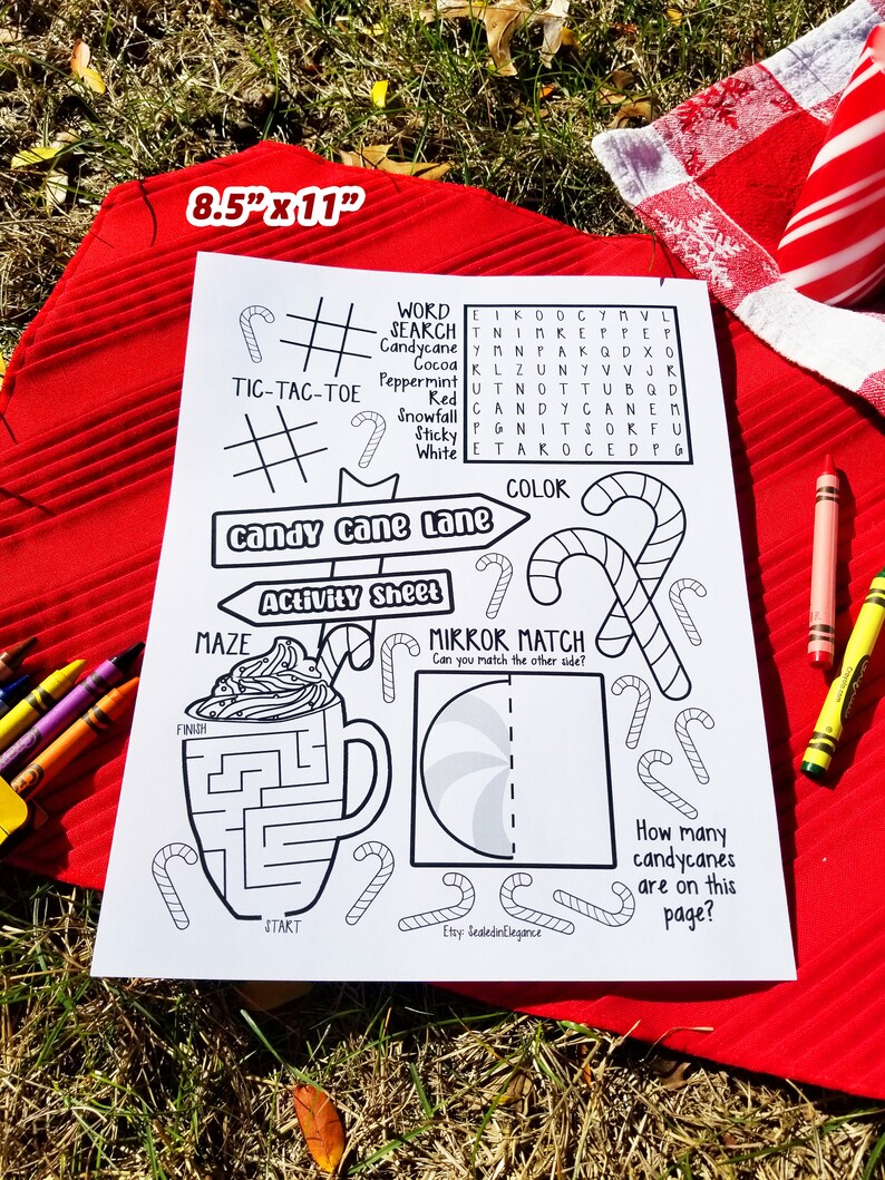 Candy Cane Lane Activity Sheet, Christmas Activity Sheets, Holiday Kids ...