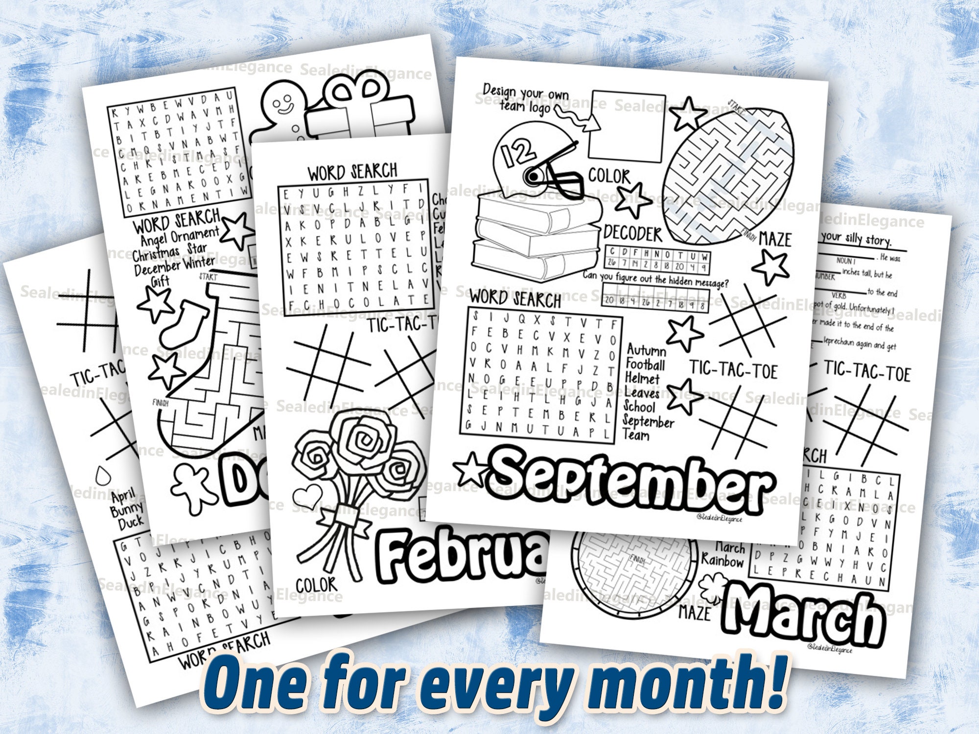 Monthly Activity Sheets, Kids Activities, Waiting Room Activities ...