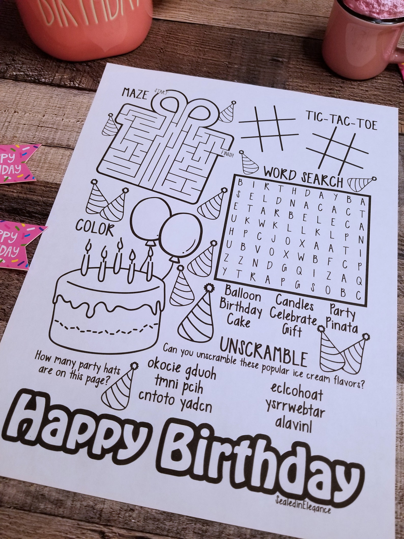 Happy Birthday Activity Page, Kids Activities, Birthday Coloring Page ...