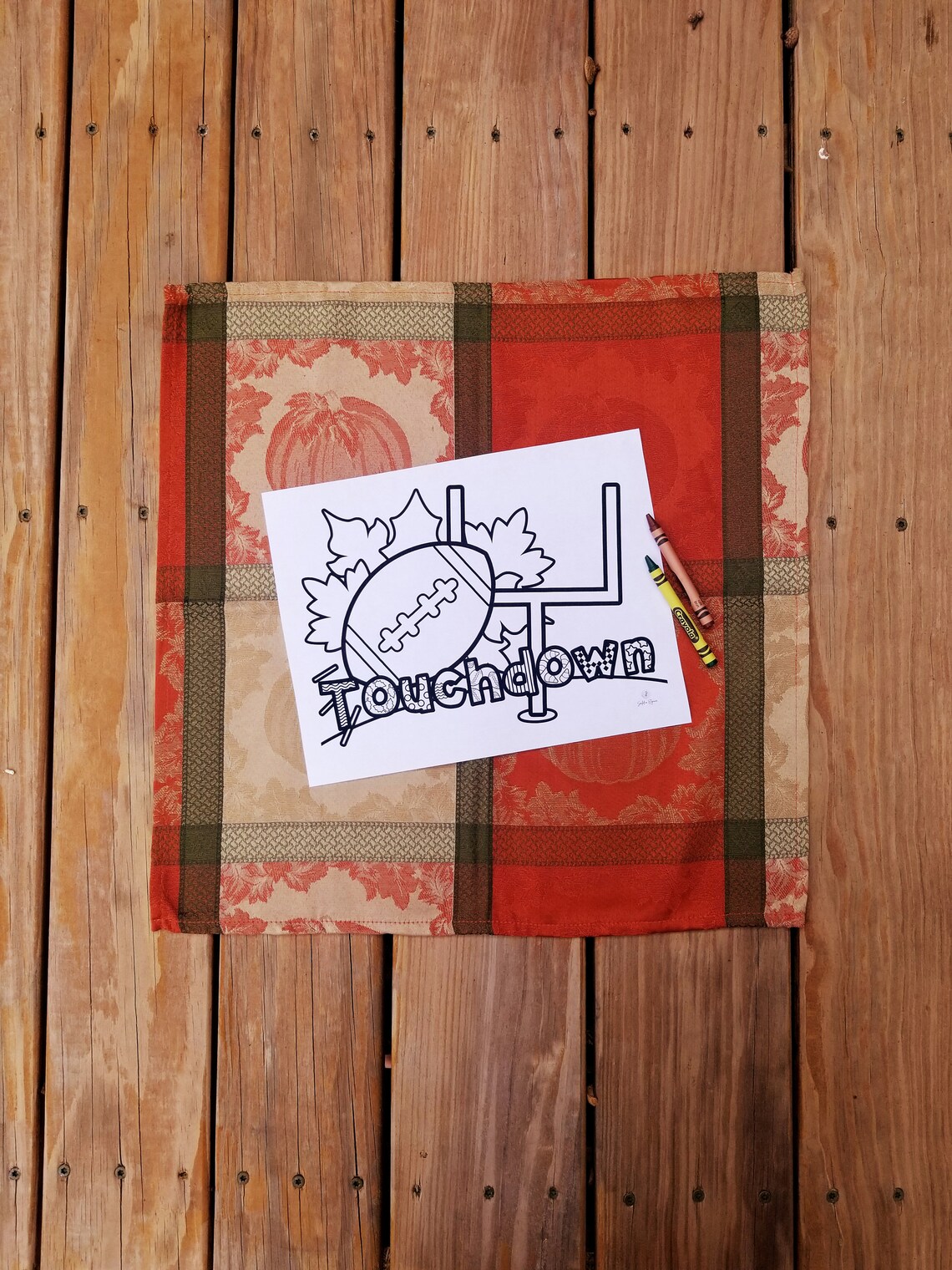 Football Touchdown Coloring Page, Fall Coloring Page, Tailgate Coloring ...