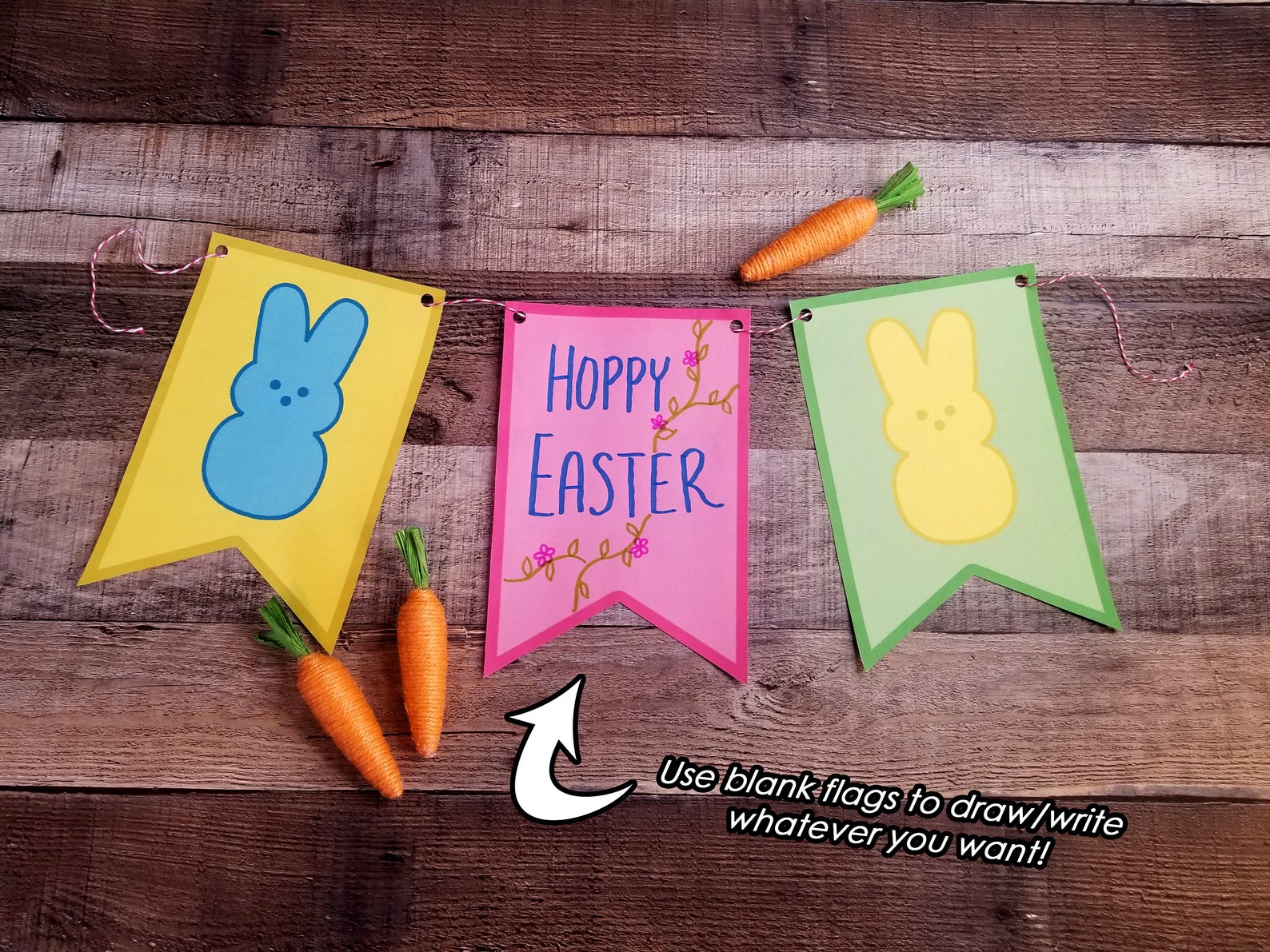 Printable Peeps Bunting Flags Instant Download PDF Bunting | Etsy