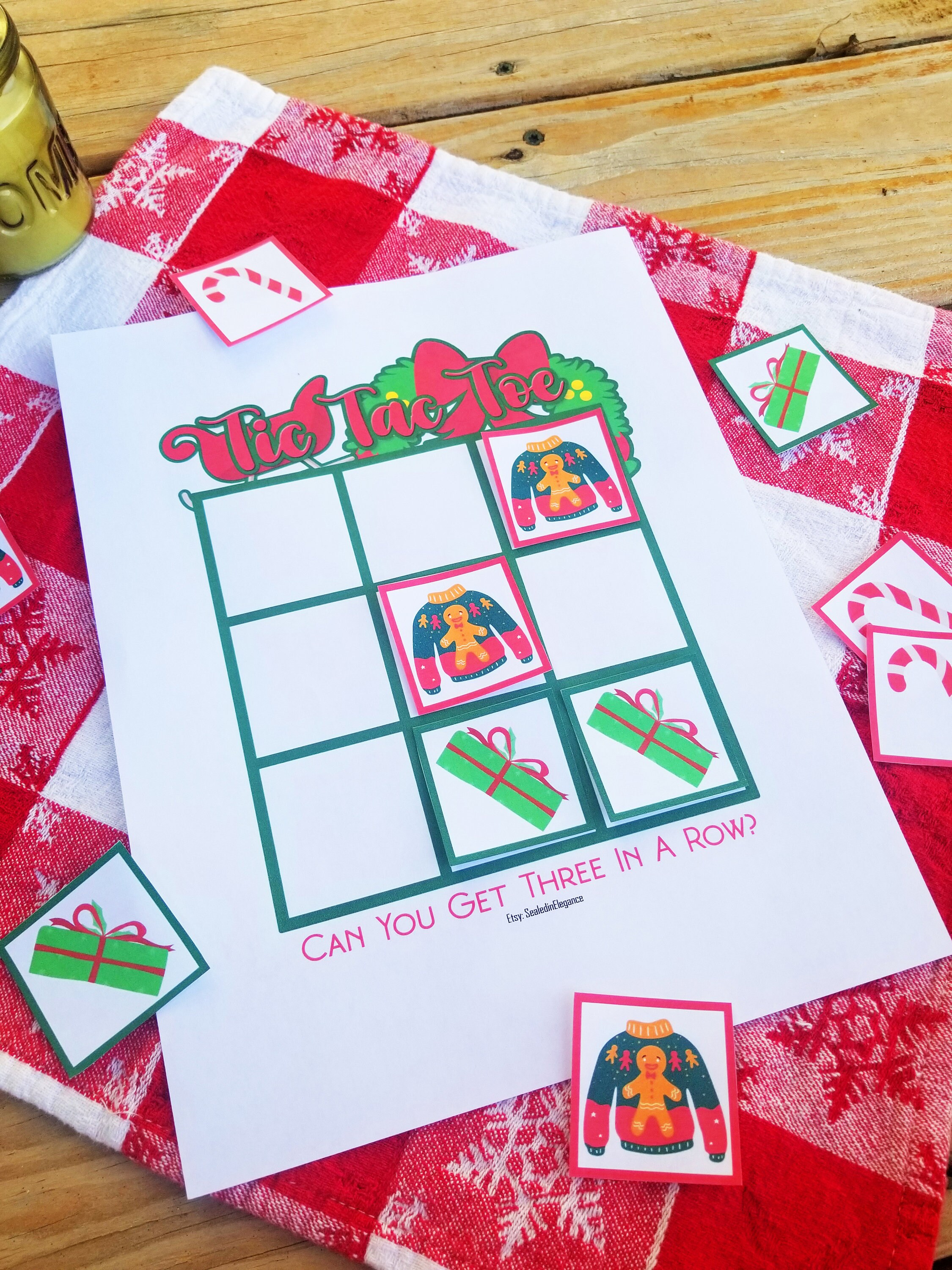 Christmas Tic-tac-toe Game Set, Printable Tic-tac-toe, Kids Christmas ...