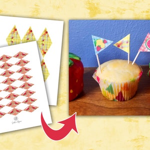 Summer Fruit Cupcake Flags Printable Cupcake Toppers PDF | Etsy