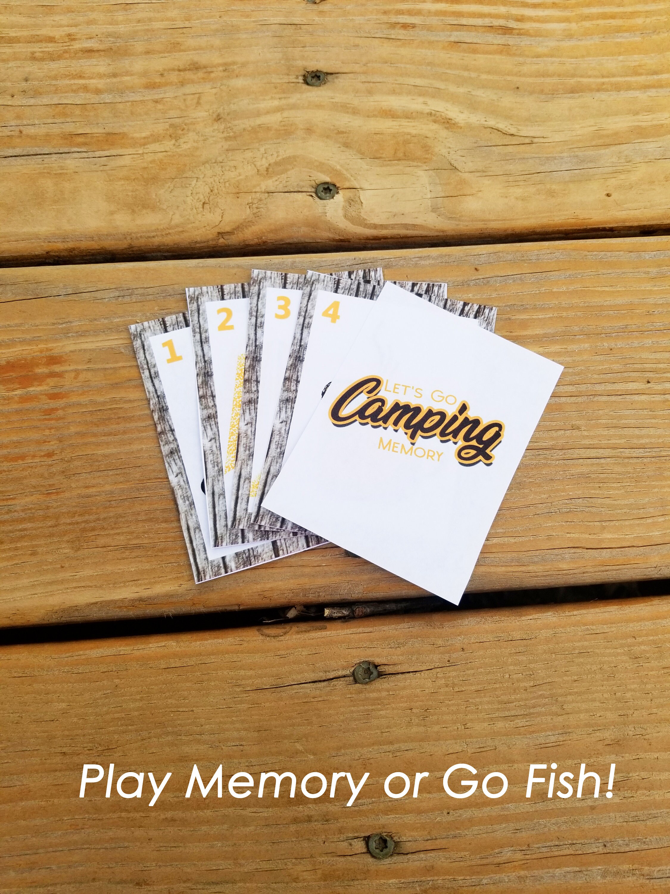 Camping Memory Matching Game Cards, Instant Download, Memory Game ...