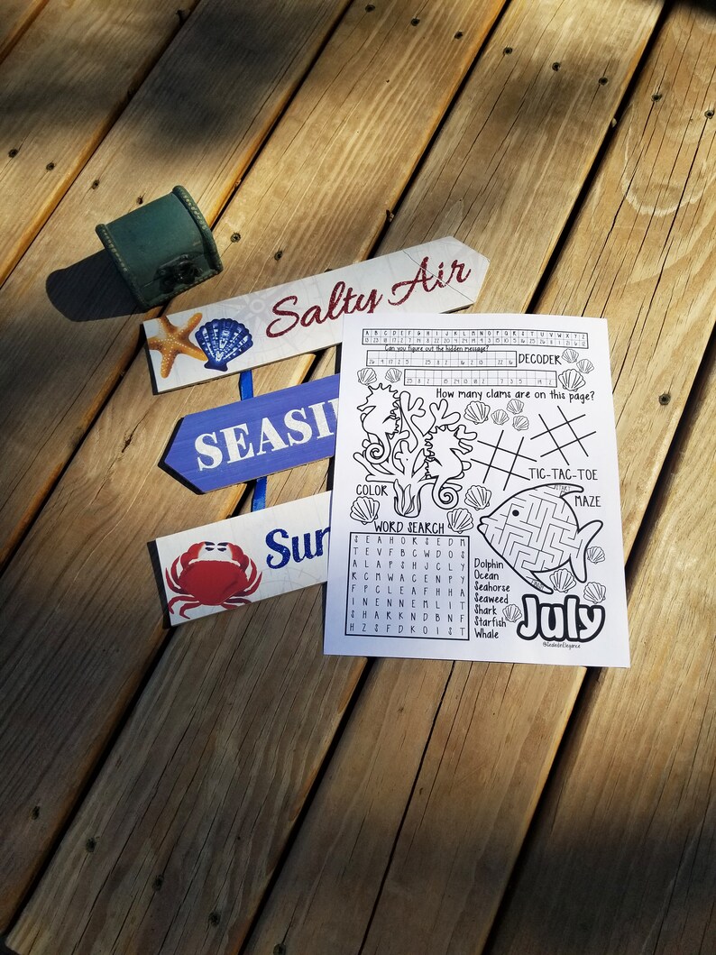 July Under the Sea Activity Sheets, Kids Activities, Waiting Room ...