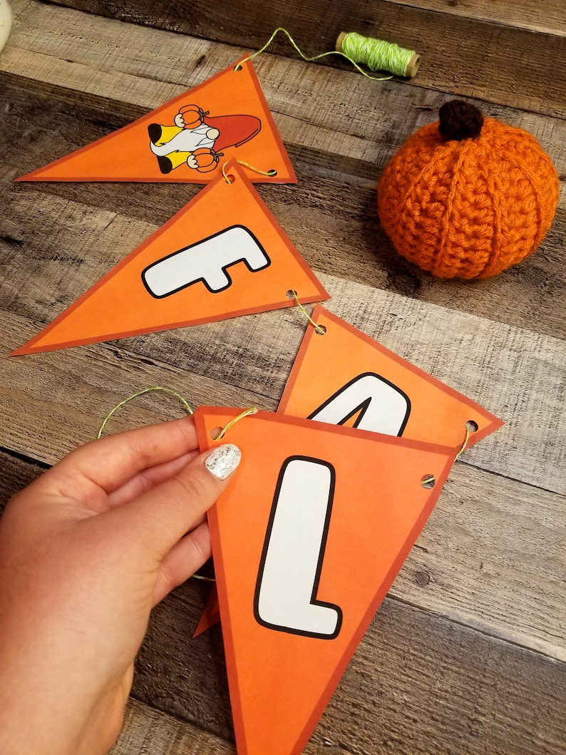 Printable Fall Bunting Flags, Instant Download, Thanksgiving Bunting ...