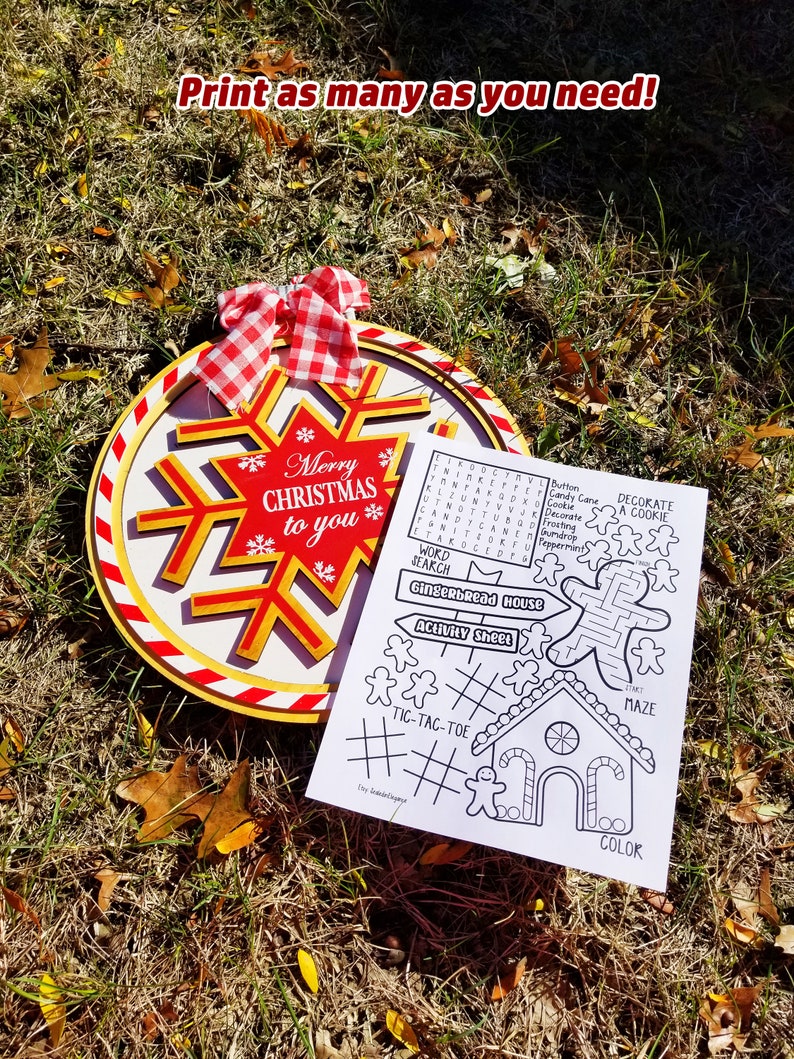 Gingerbread House Activity Sheet, Christmas Activity Sheets, Holiday ...