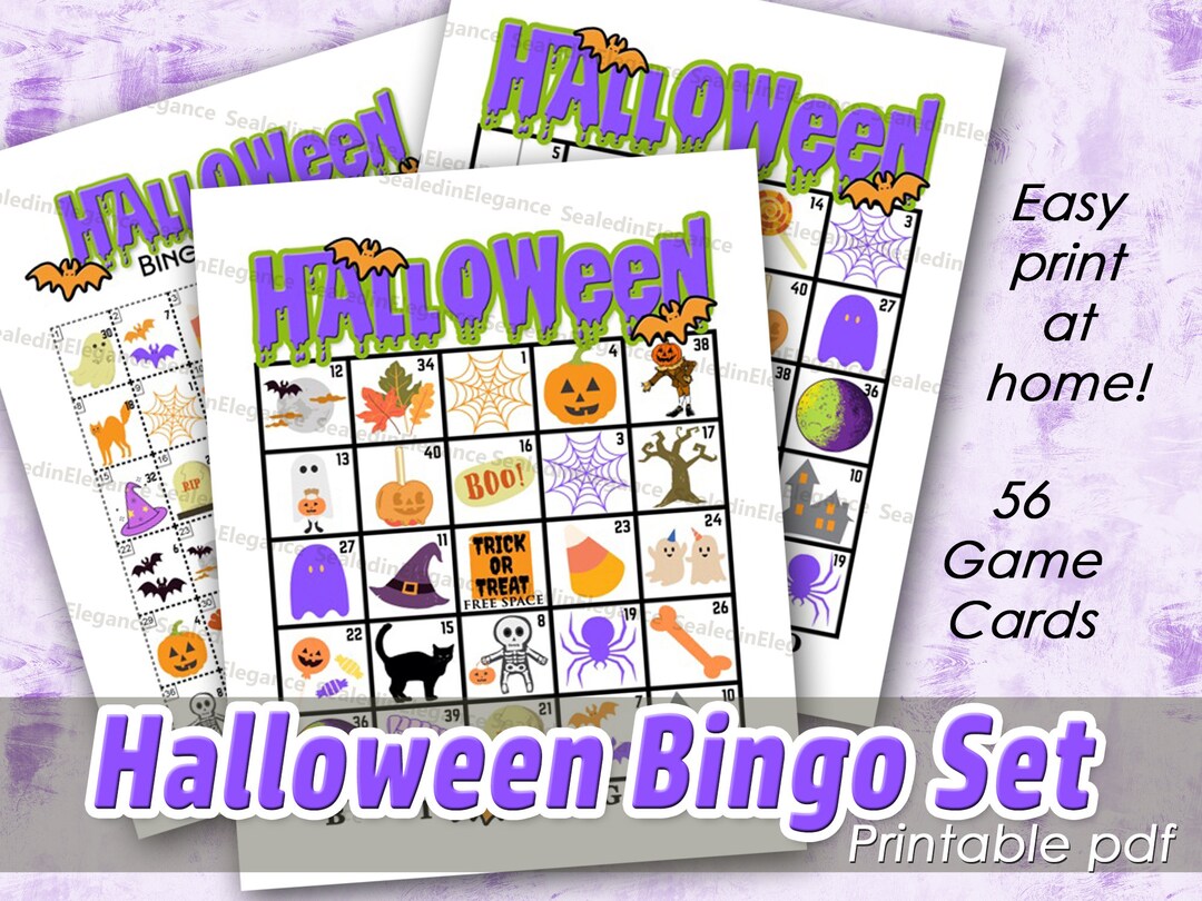 Halloween Bingo Set, Fall Bingo, Instant Download, Halloween Party ...