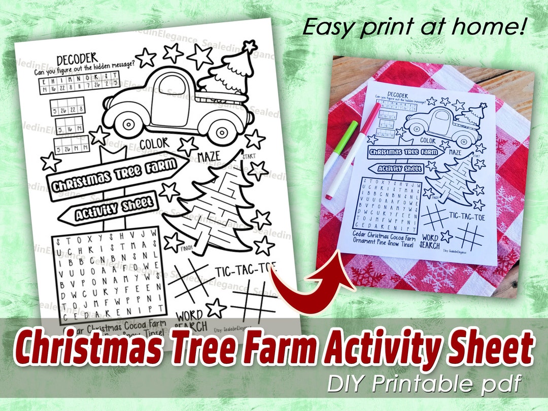 Christmas Tree Farm Activity Sheet, Christmas Activity Sheets, Holiday ...