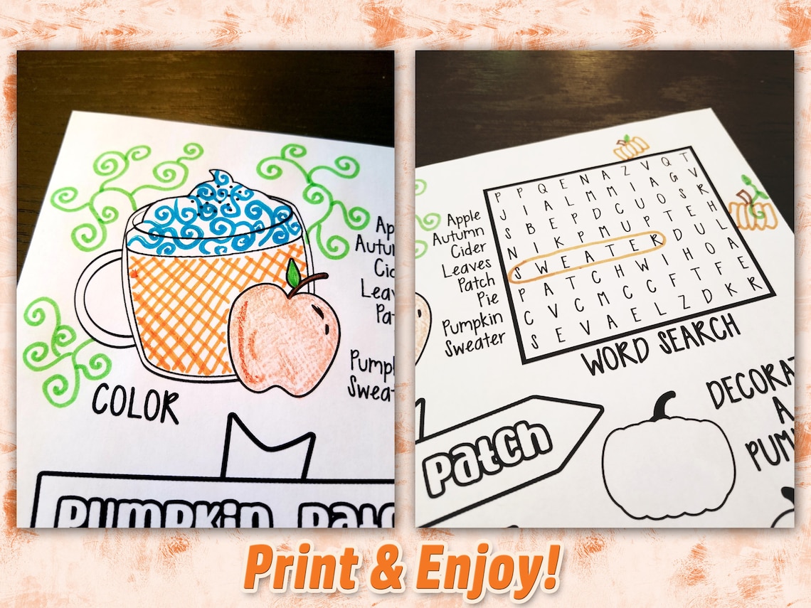 Fall Pumpkin Patch Activity Sheet, Fall Kids Activities, Fall Classroom ...