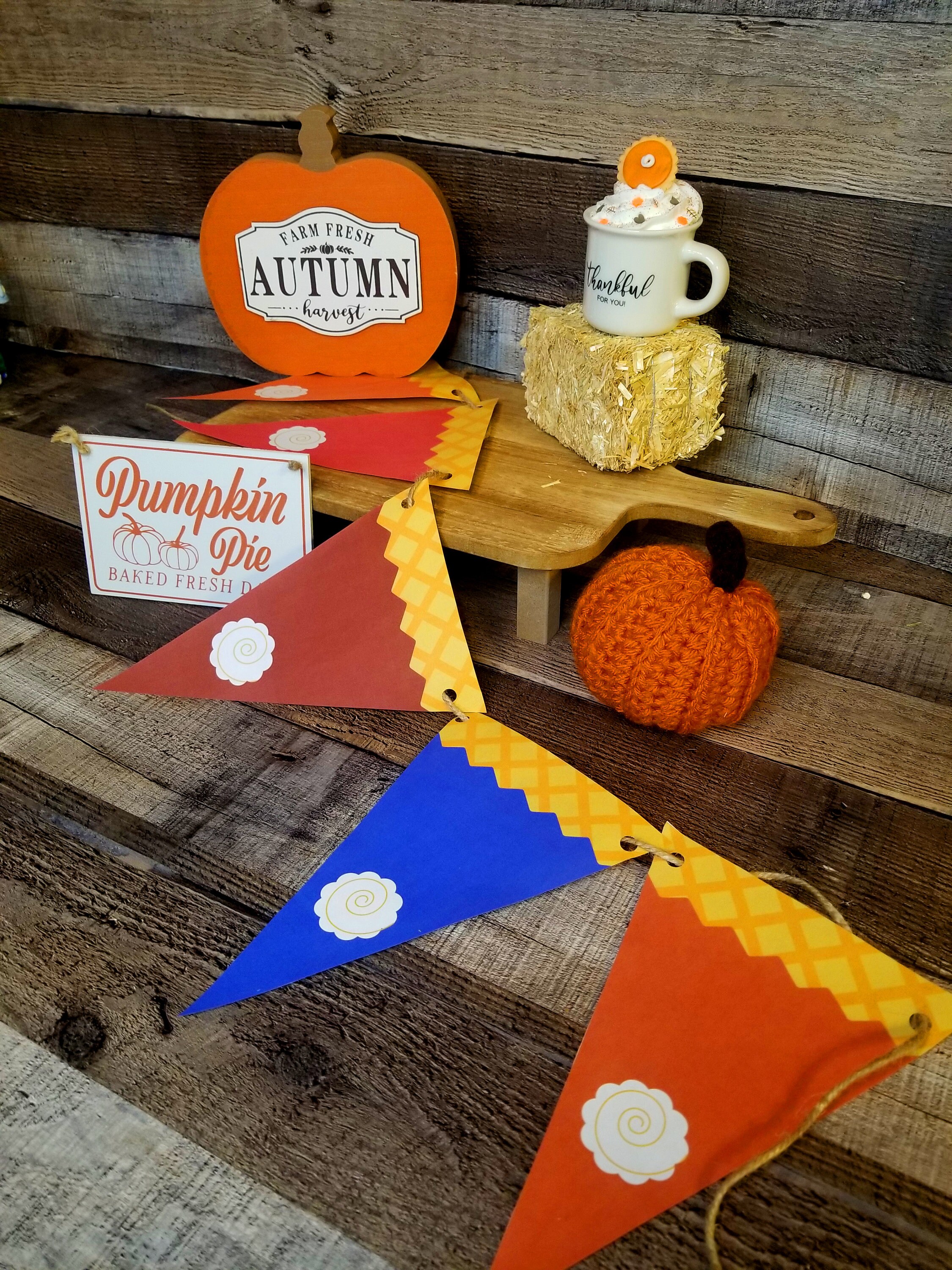 Printable Pie Bunting Flags, Instant Download, Thanksgiving Bunting ...