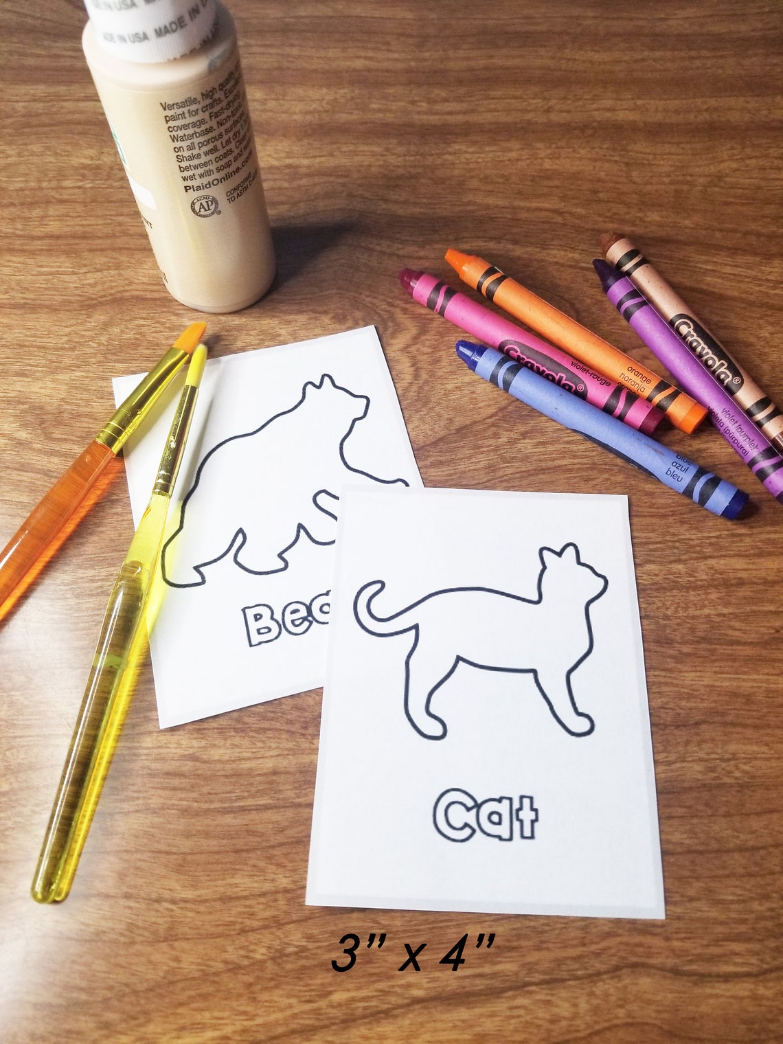 Color-Me Animal Flashcards PDF DIY Flashcards Animal | Etsy