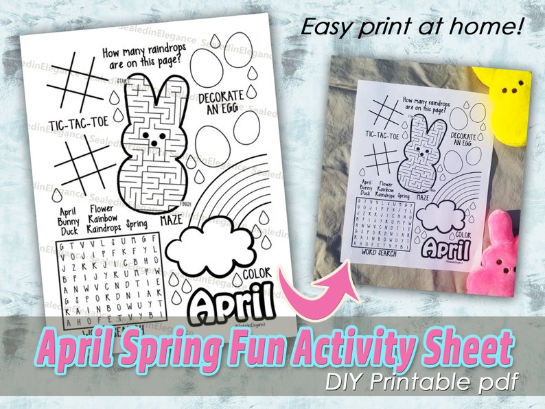 April Spring Fun Activity Sheets, Kids Activities, Waiting Room ...